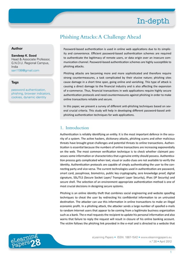 Phishing Attacks: A Challenge Ahead | PDF