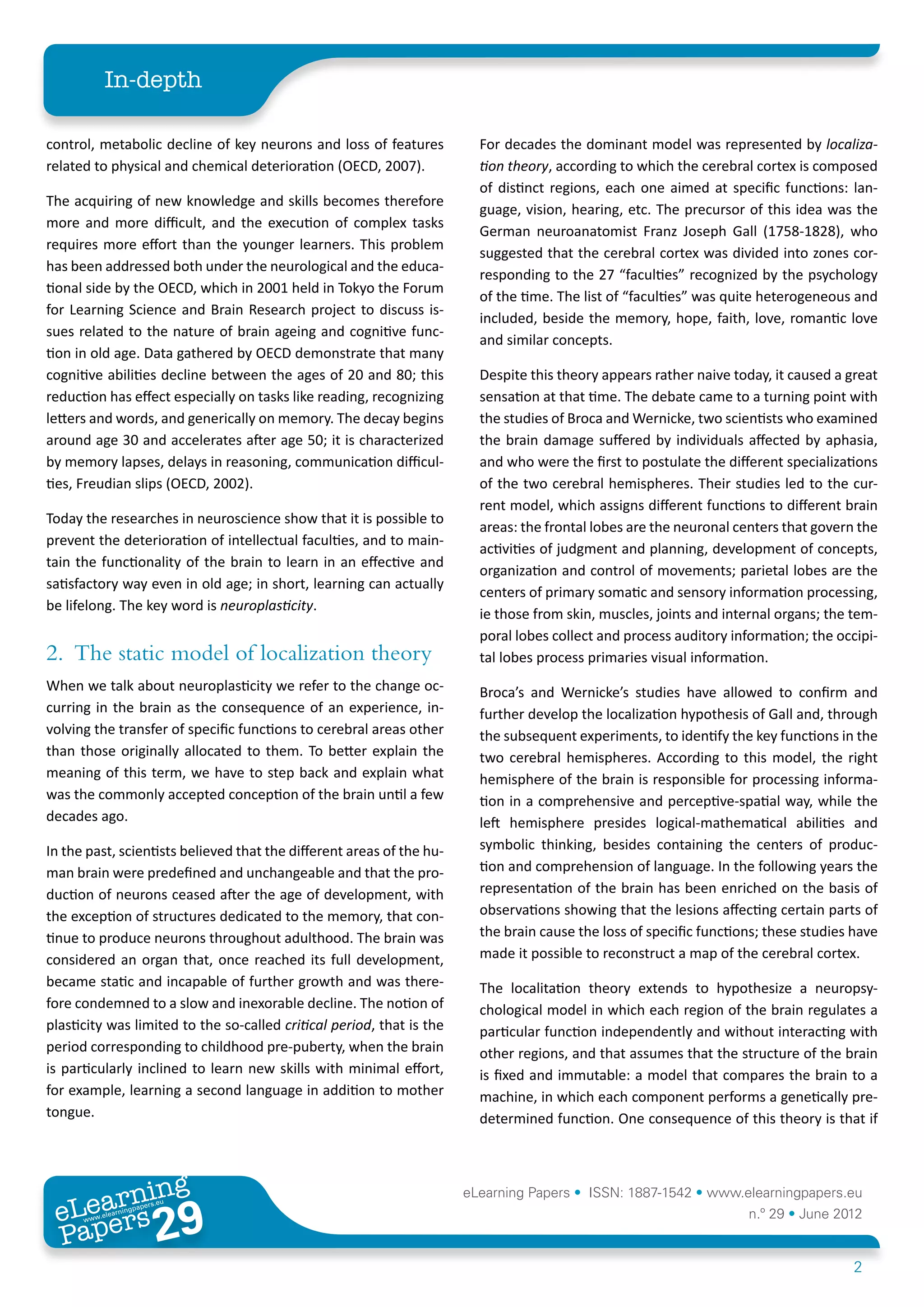The Ageing Brain: Neuroplasticity and Lifelong Learning | PDF