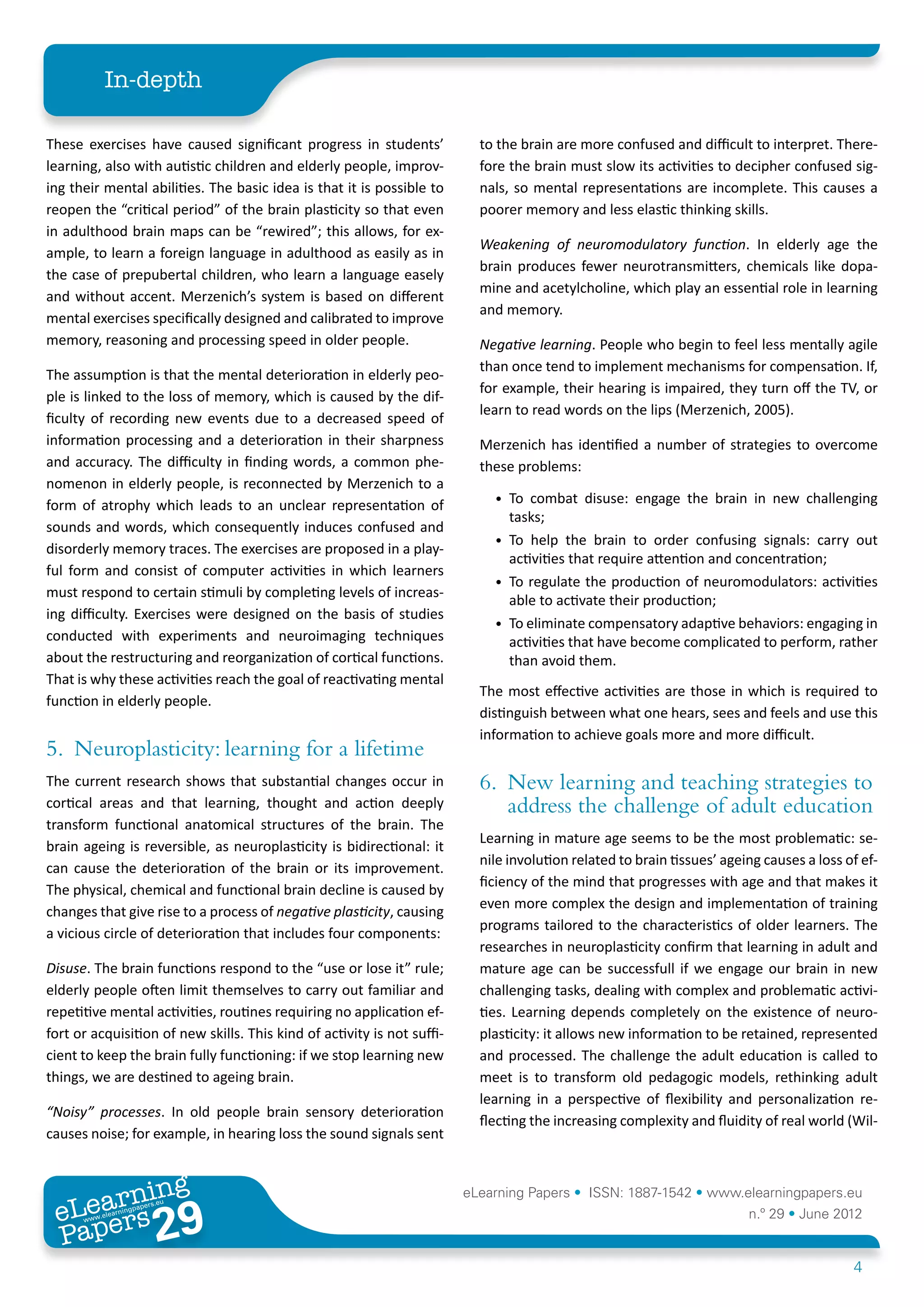 The Ageing Brain: Neuroplasticity and Lifelong Learning | PDF