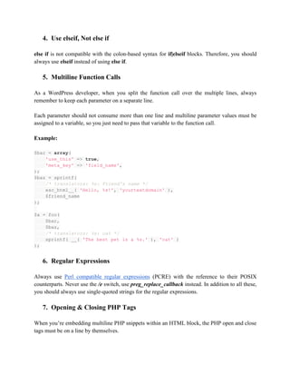 In-Depth Guide On WordPress Coding Standards For PHP & HTML | PDF | Web Development | Internet