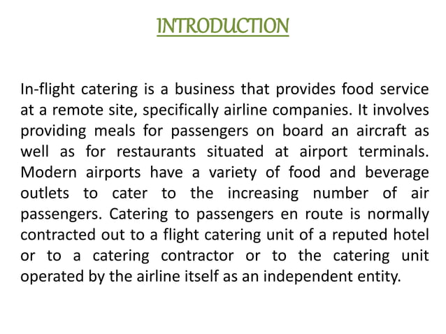 In flight catering | PPT