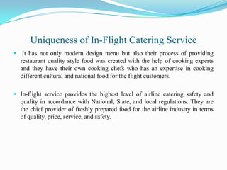 In flight catering service | PPTX