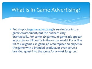 In game advertising | PPTX