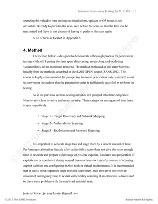 In house penetration testing pci dss | PDF