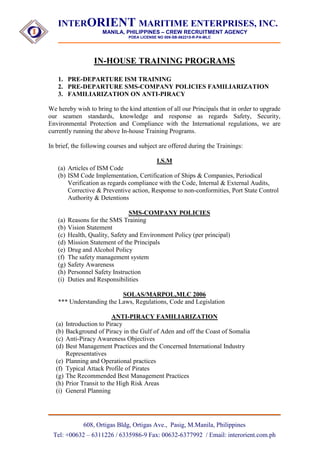 Crew Management Training - InterOrientDMCC | PDF