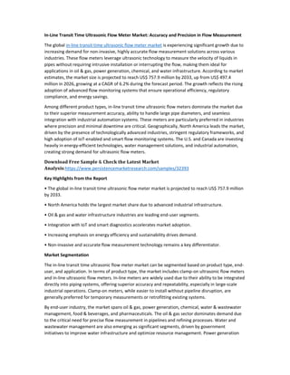 In-Line Transit Time Ultrasonic Flow Meter Market: Accuracy and ...