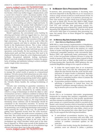 In memory big data management and processing a survey | PDF