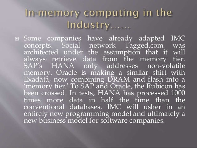 In memory computing