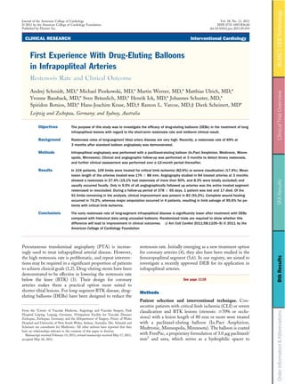 Medtronic In.Pact Clinical Evidence | PDF