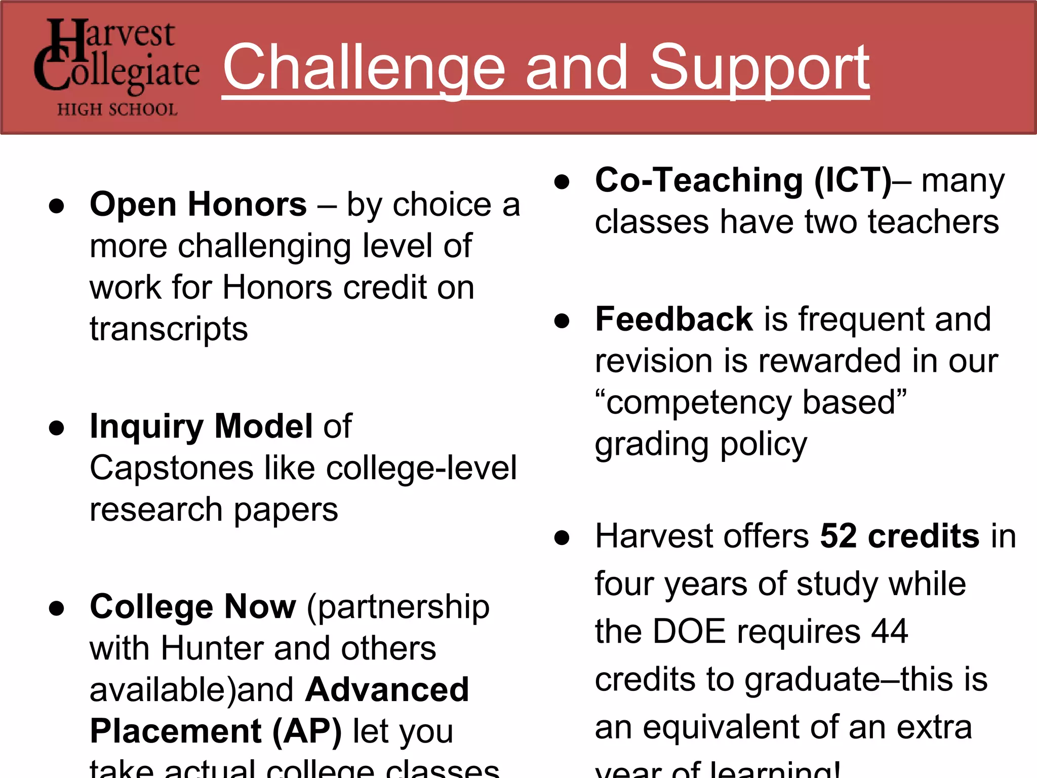 Harvest Collegiate High School Presentation | PPTX | Education