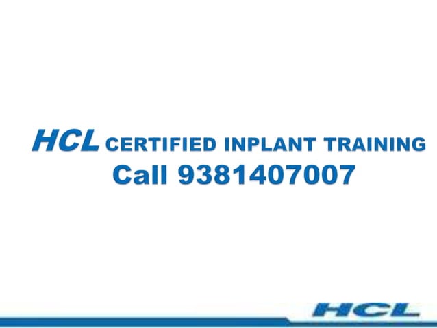 In-plant Training at HCL CDC | PPTX | Computing | Technology & Computing