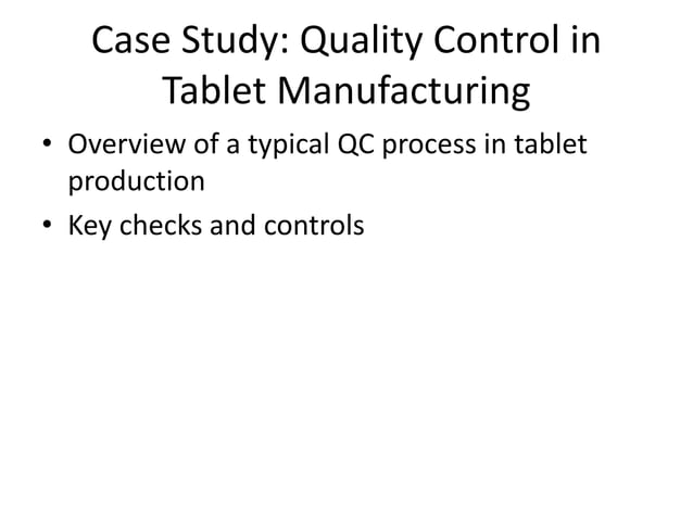 In Process Quality control Pharma for pharmacy students | PPT