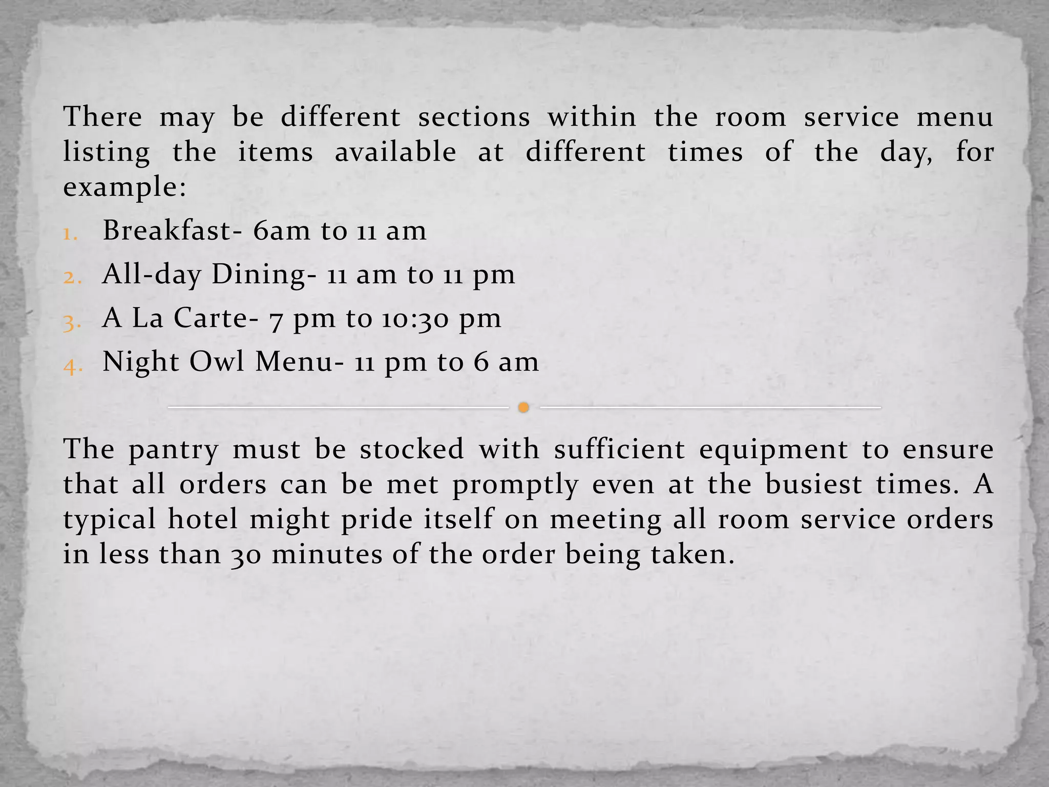 In-room dining service | PPTX