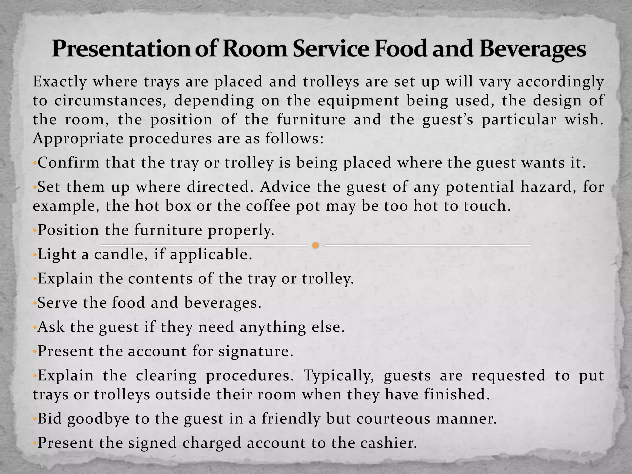In-room dining service | PPTX