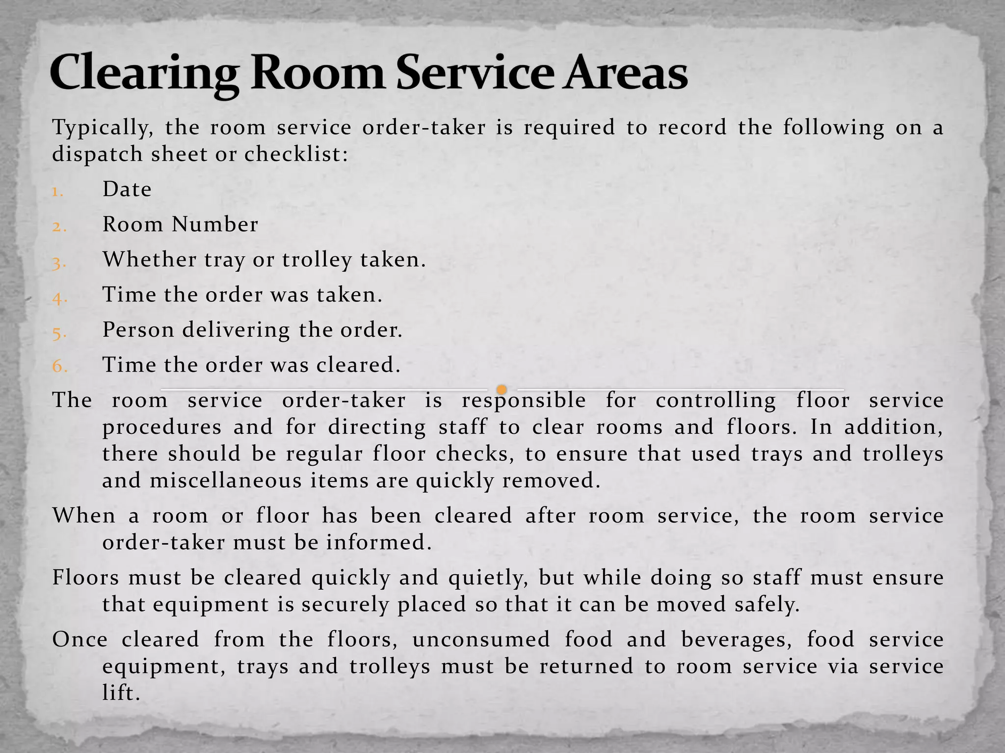 In-room dining service | PPTX