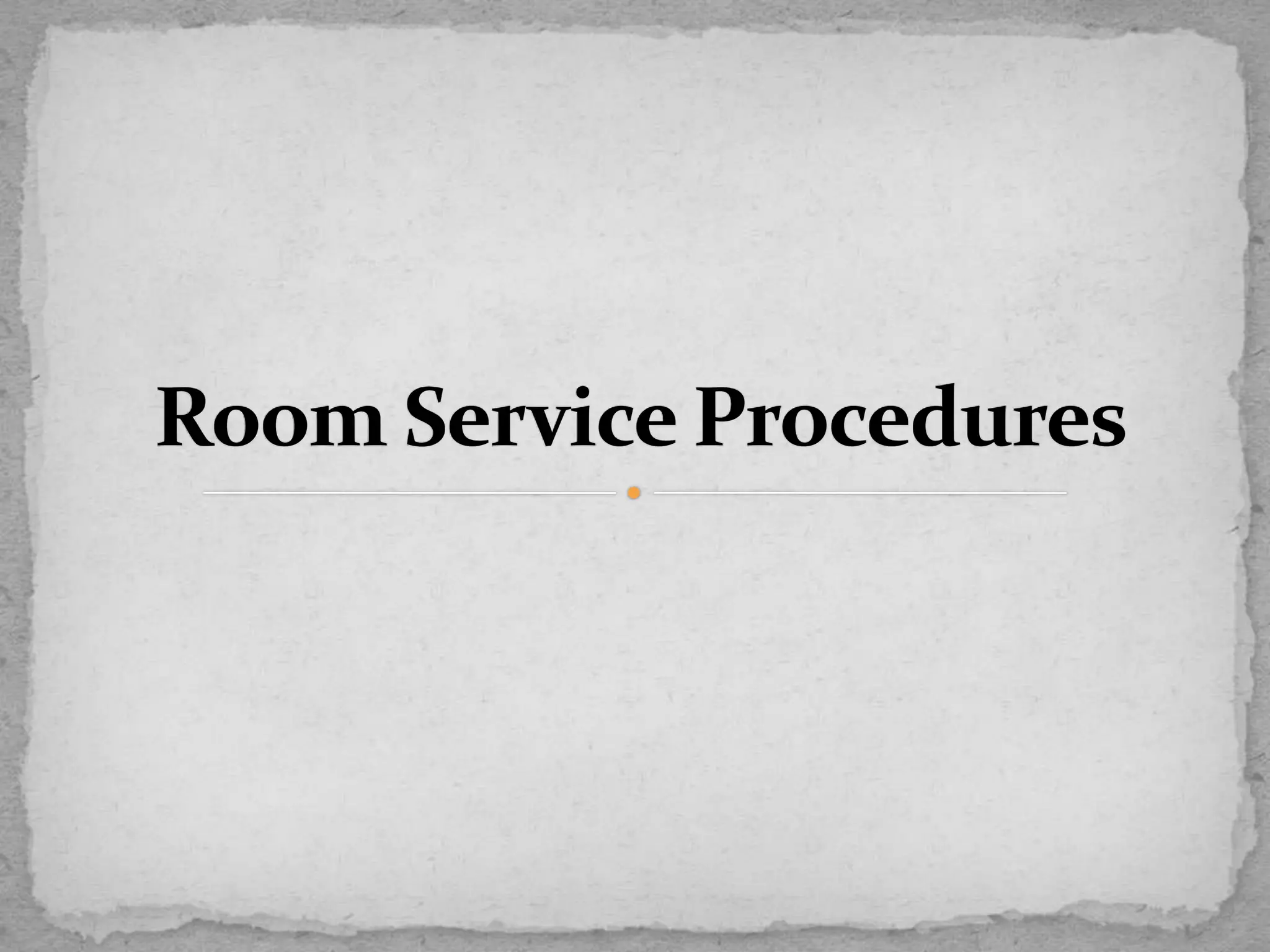 In-room dining service | PPTX