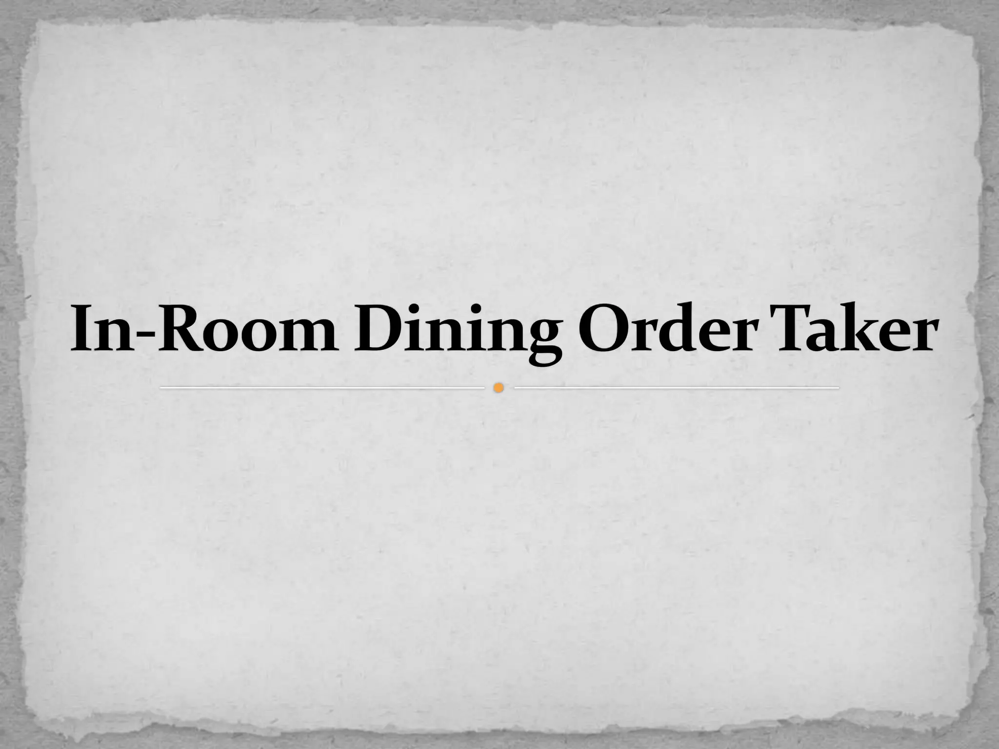 In-room dining service | PPTX