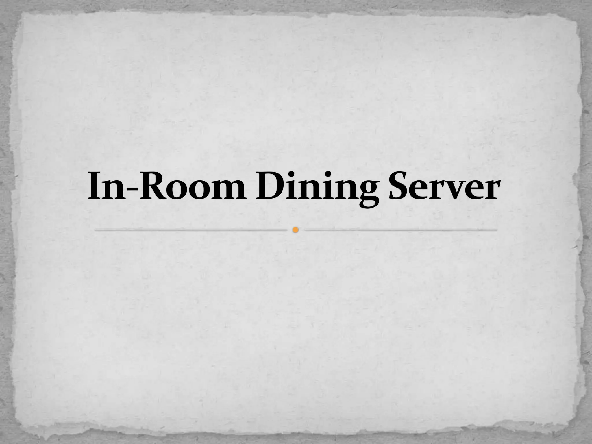 In-room dining service | PPTX