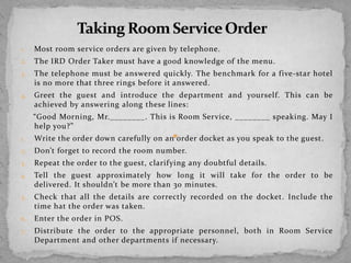 In-room dining service | PPTX