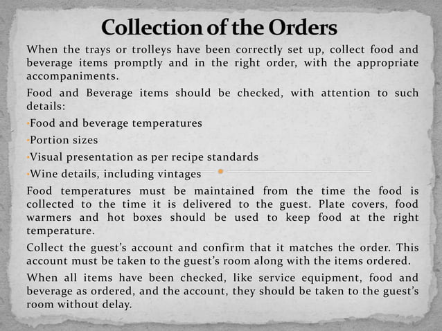 In-room dining service | PPTX | Hospitality Industry | Industries