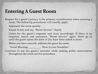 In-room dining service | PPTX