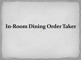 In-room dining service | PPTX