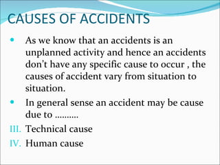 industrial accidents and their types , preventions | PPT