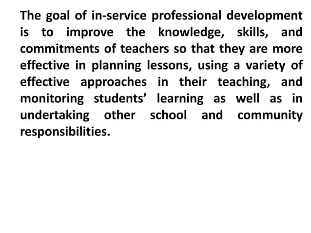 In service Teacher Education | PPTX