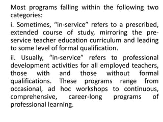 In service Teacher Education | PPTX
