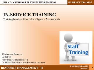In service training | PPTX