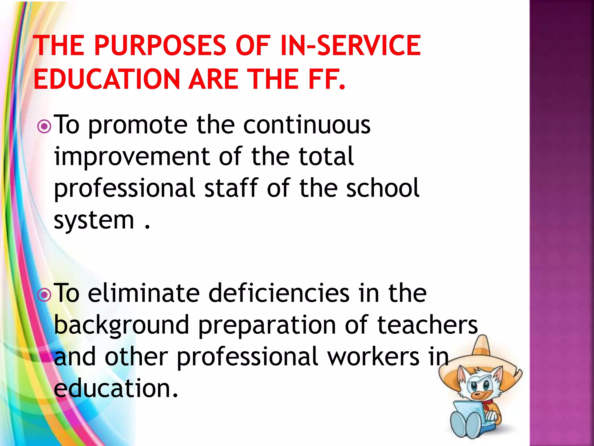 In service training for teachers and staff | PPTX