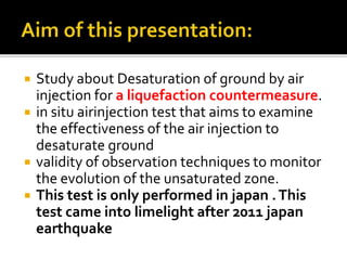 In situ desaturation test by air injection | PPT