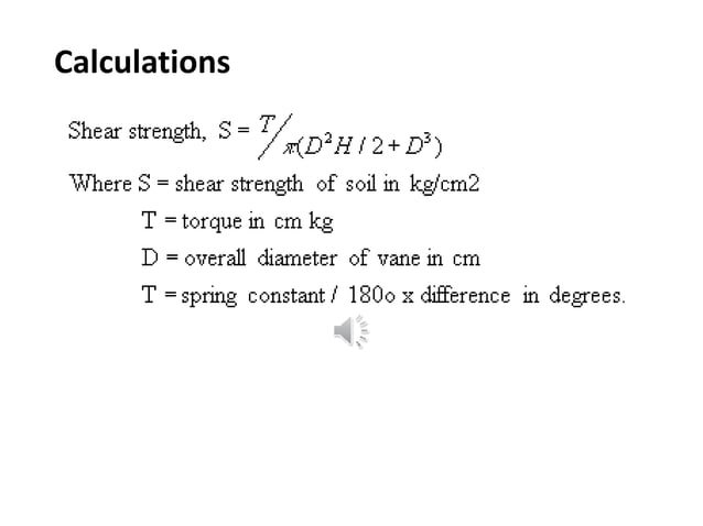 In situ methods vane shear test