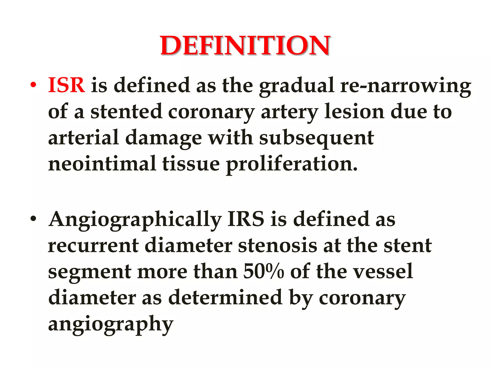 In stent restenosis | PPTX