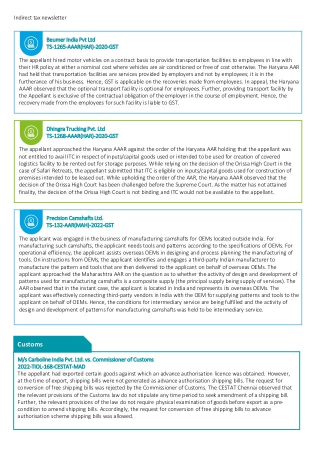 Deloitte - Indirect Tax Newsletter | PDF