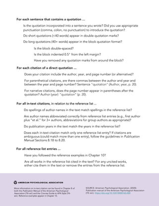 In-text citation checklist 7th ed. | PDF
