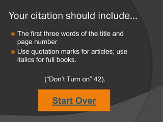 In text citation flow chart | PDF