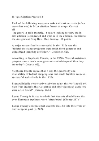 In-Text Citation Practice 2Each of the following sentences makes.docx