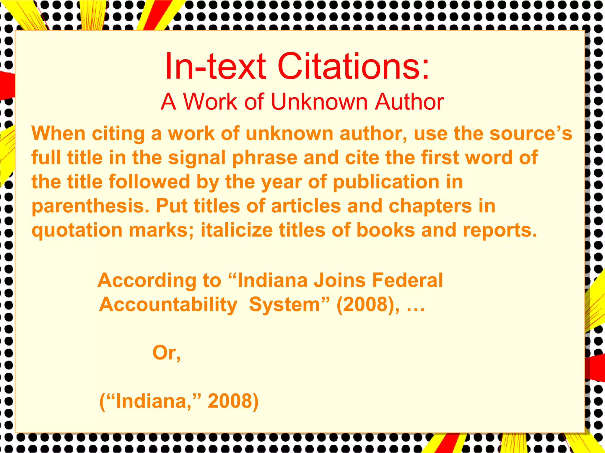 In text citations | PPT