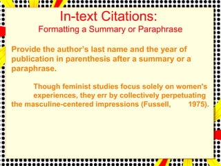 In text citations | PPT