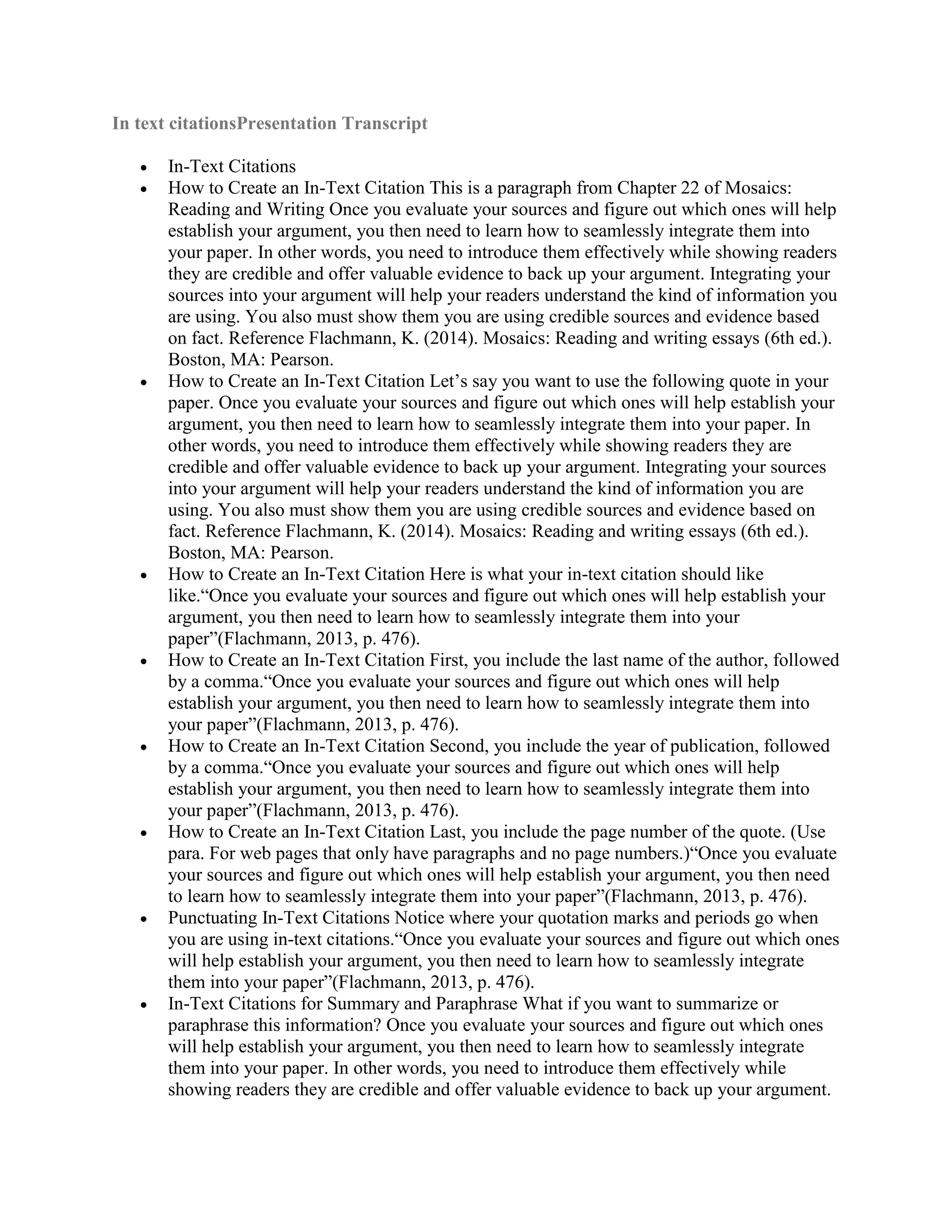 In text citation slideshare | DOCX