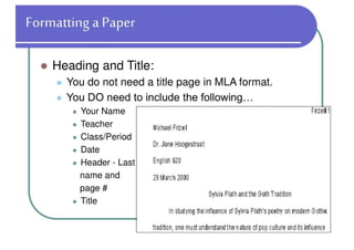 In-Text Citations & MLA | PPT