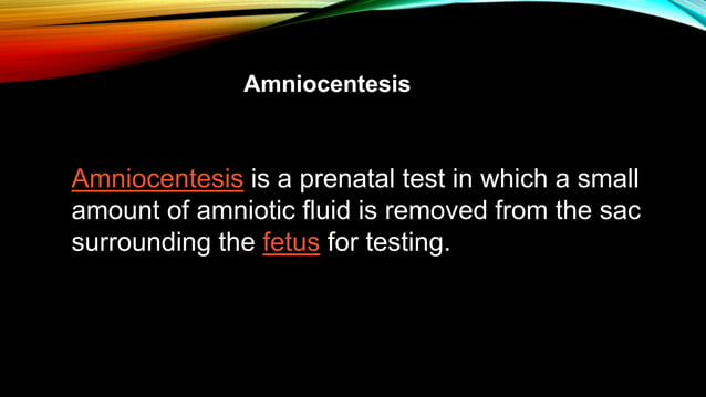 In utero testing of foetus for genetic defects | PPTX