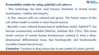 In vitro in- vivo studies oral mucosal drug delivery systems | PDF ...