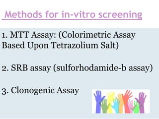 In vitro methods of screening of anticancer agents | PPTX