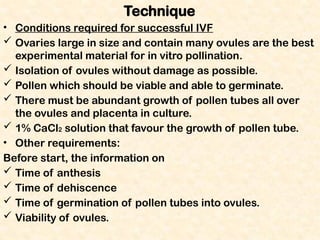Invitro fertilization and their role in plant tissue culture | PPT