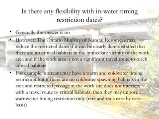 In Water Timing Restrictions | PPT | Science
