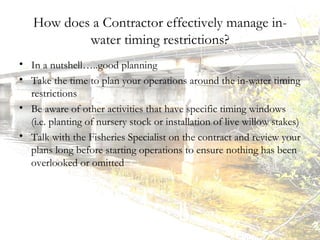 In Water Timing Restrictions | PPT | Science