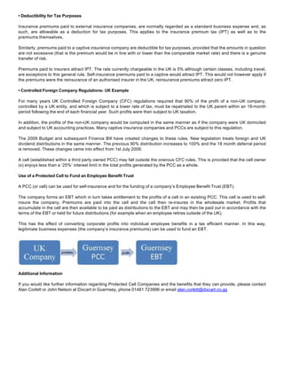 IN199 - Use of a Protected Cell Company to Fund an Employee Benefit ...