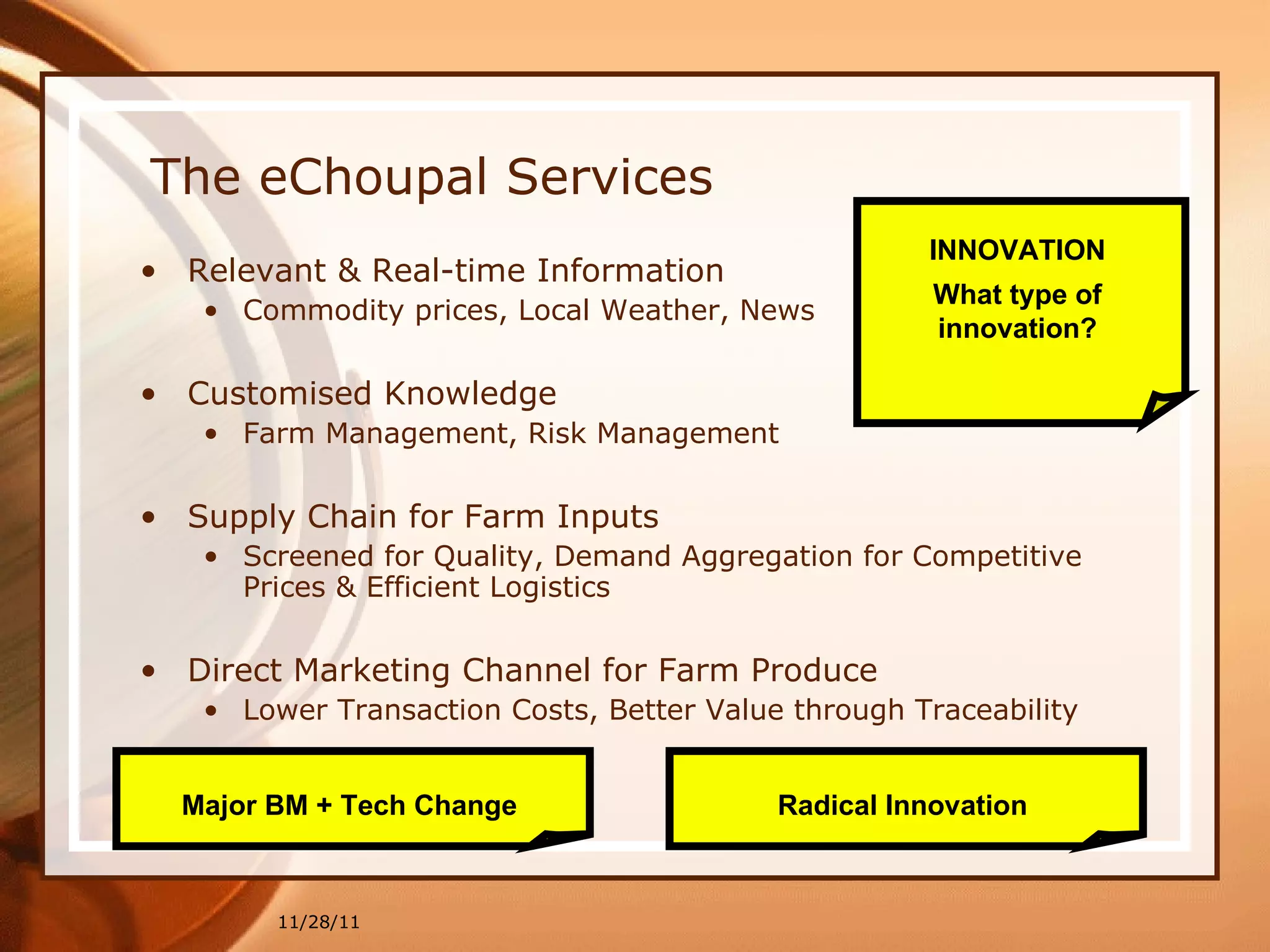 In 6 e-Choupal Case Study | PPT | Business | Business and Finance